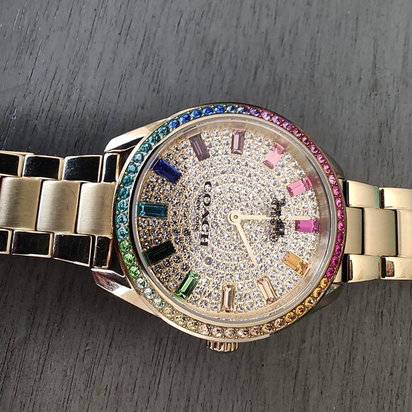 Coach | Accessories | Coach Gold Tone Stainless Steel Watch With ...